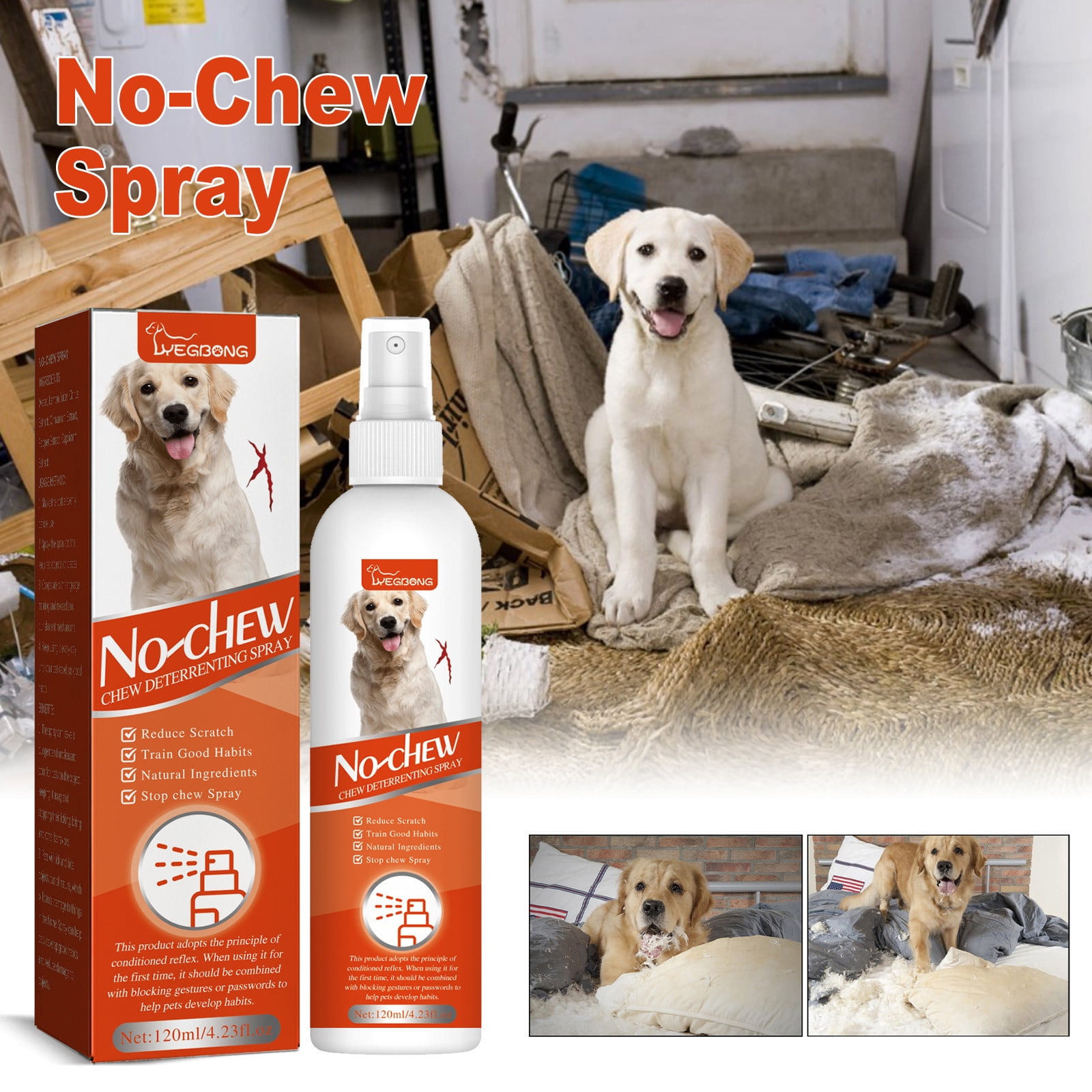 No-Chew Spray,No Chew Spray For Dogs - Licking, Marking, Chewing - Chew ...