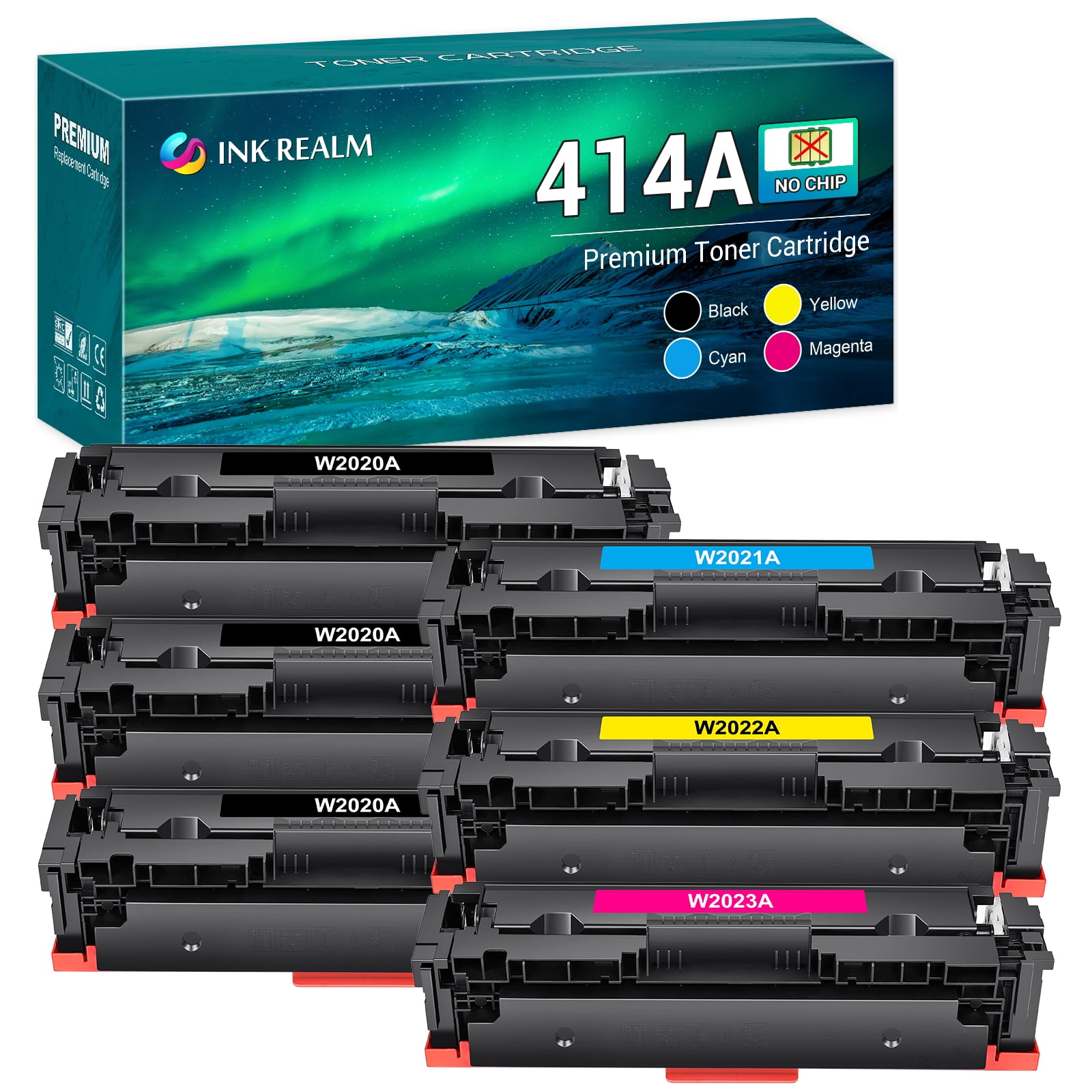No Chip 414A Toner Cartridge Replacement Compatible for HP W2020A 414A ...