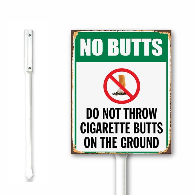 No Cigarette Butts Sign Please Do Not Throw Cigarette Butts On The ...