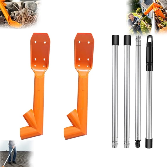 No-Climb Gutter Cleaning Tool, Gutter Scoop Cleaning Tool with Dual ...