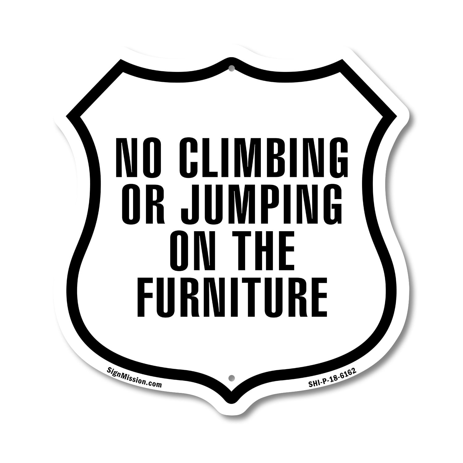 No Climbing or Jumping on the Furniture (2 Pack) 12 inch X 12 inch ...