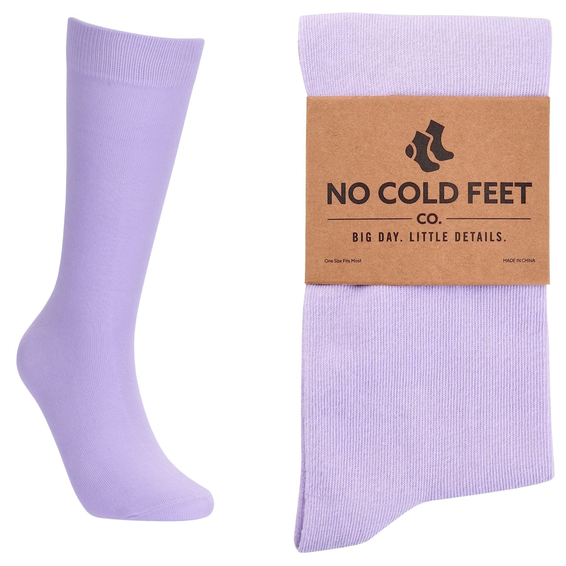 No Cold Feet Fun Colorful Novelty Dress Socks for Men, Solid Lilac, Men ...