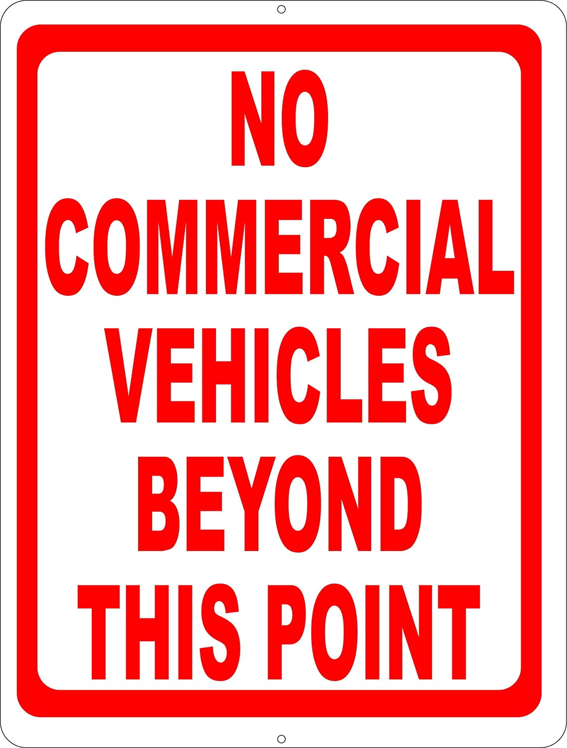 No Commercial Vehicles Beyond This Point Sign. 8x12 Metal. - Walmart.com