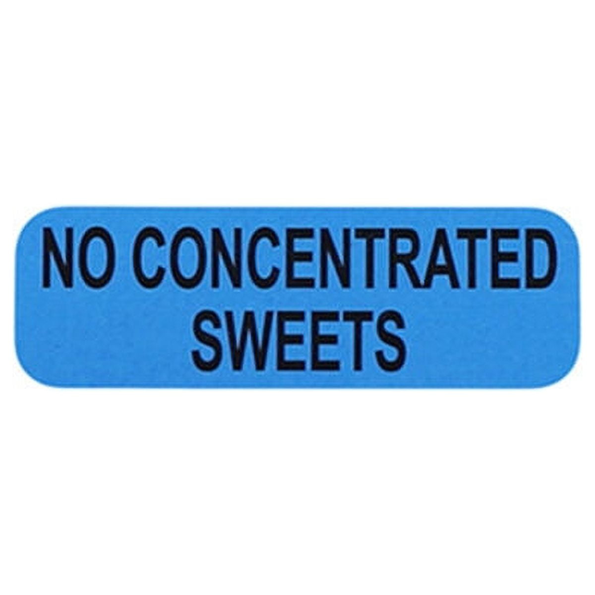 No Concentrated Sweets Medical Healthcare Labels | 0.5 x 1.5" inch ...