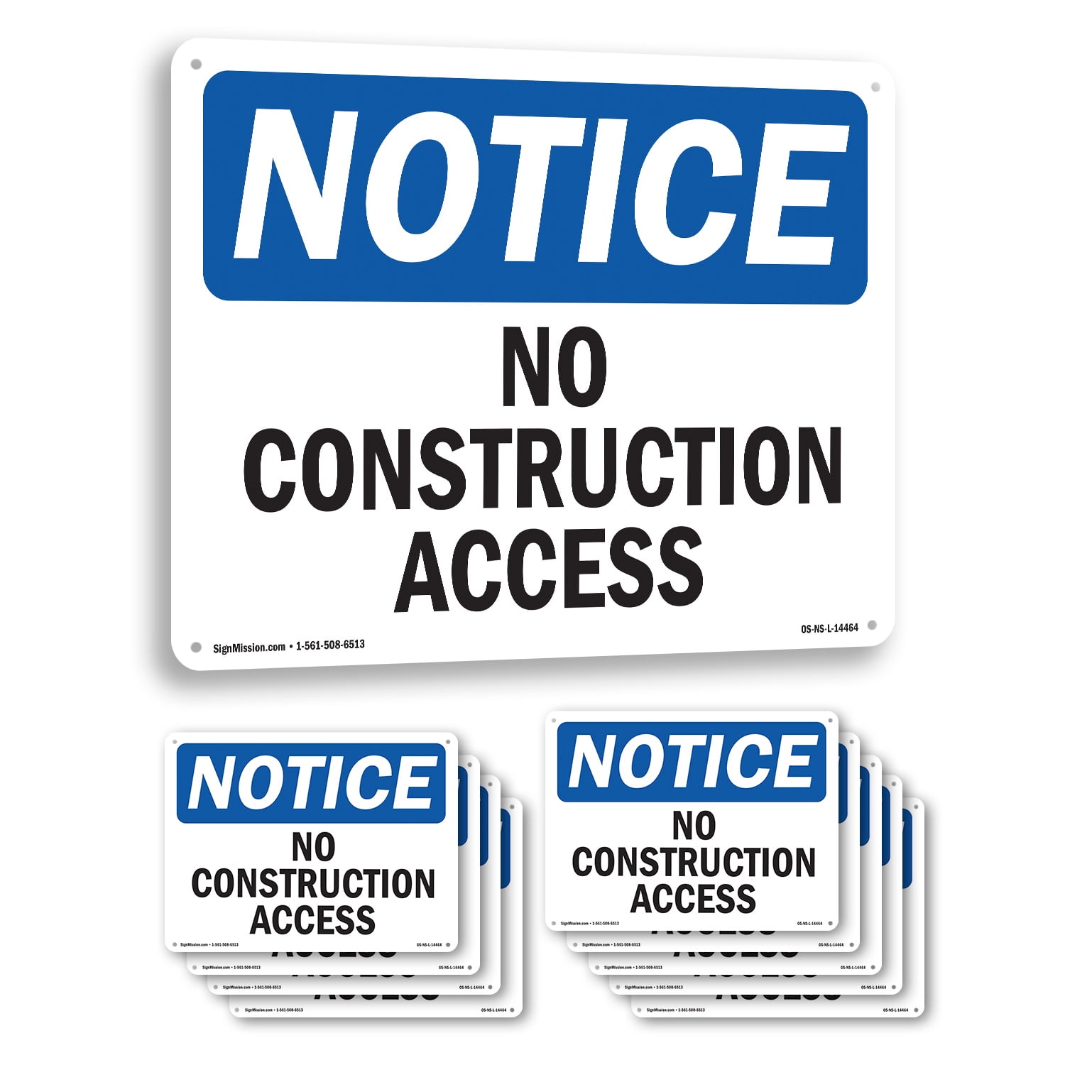 No Construction Access OSHA Notice Rigid Plastic Sign 10 Inch x 7 Inch ...