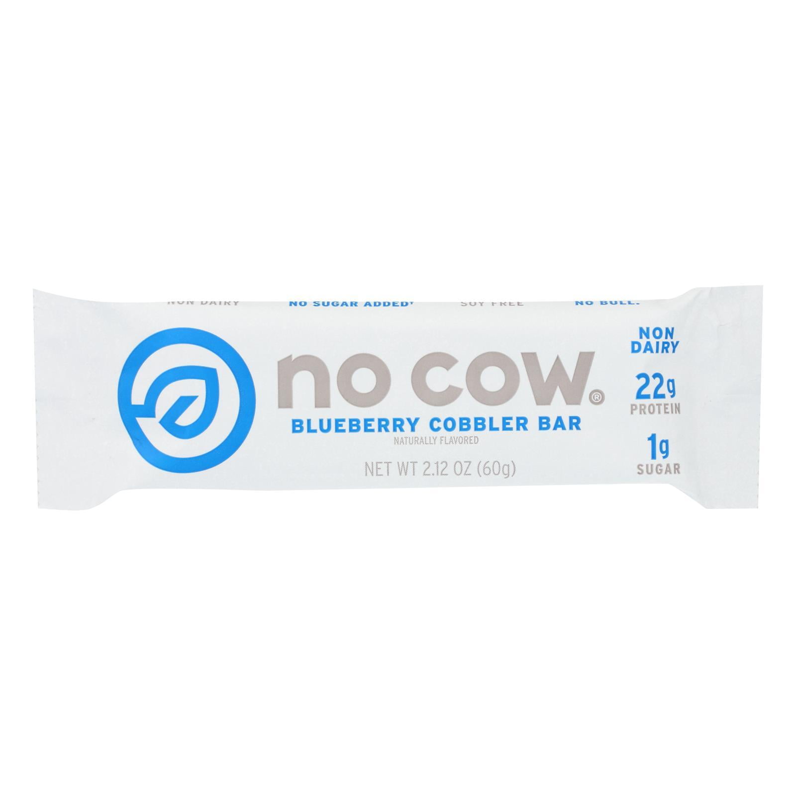 No Cow Bar Blueberry Cobbler Bar - Case of 12 - 2.12 OZ - Walmart.com