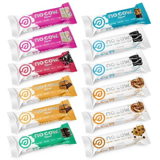 No Cow Protein Bars, Brand Sampler Pack - Healthy Snacks, 20g Vegan ...