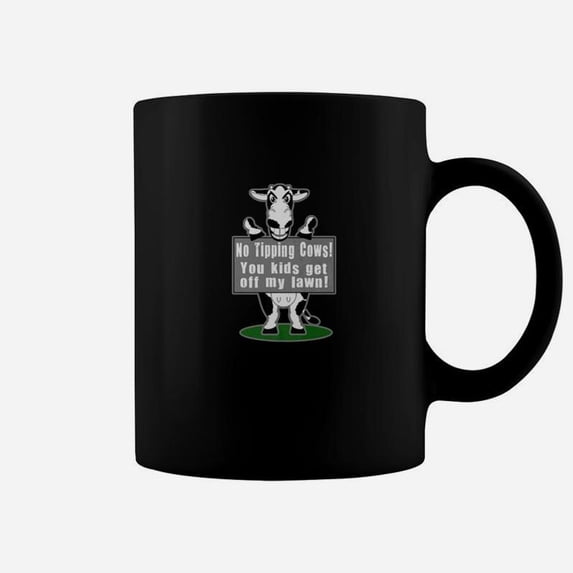No Cow Tipping Get Off My Lawn Funny Cow Coffee Mug - Walmart.com