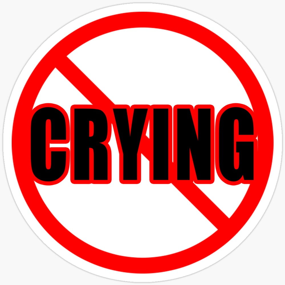 No Crying Sticker Phone Decal Water Bottle Stickers Car Decals, Laptop ...