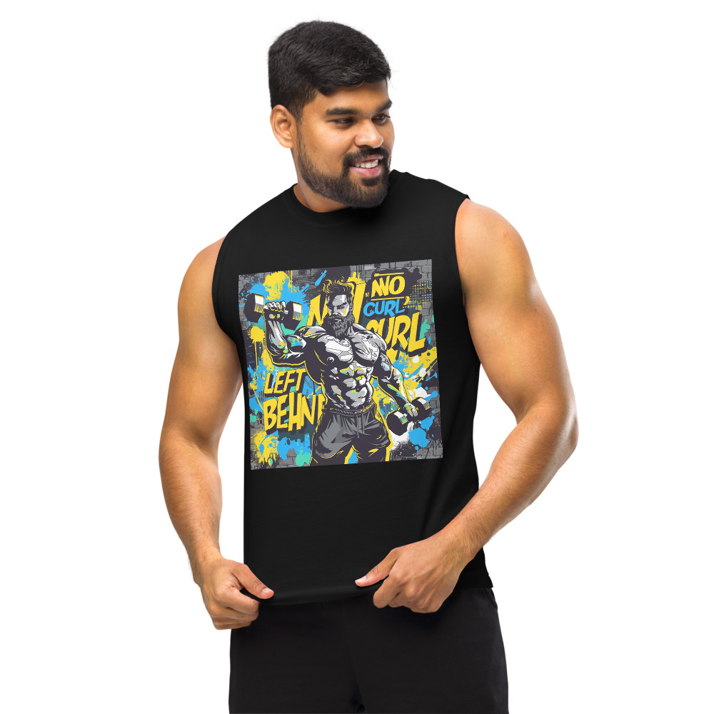🎨 “No Curl Left Behind” Graffiti-Style Muscular Gym Bro Flexing Biceps ...