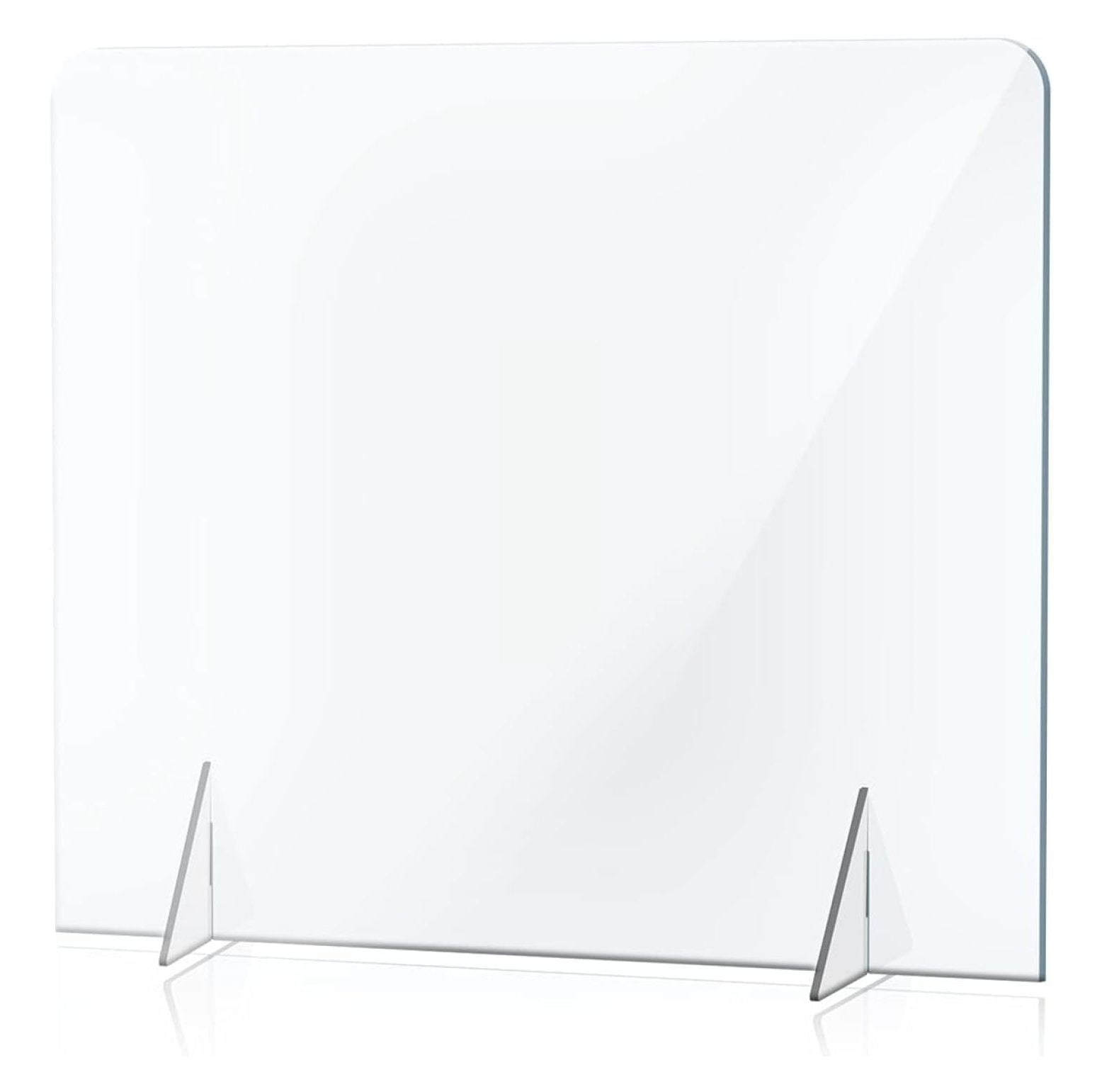 No Cutout Sneeze Guard Panel for Counter and Desk, Portable Clear ...