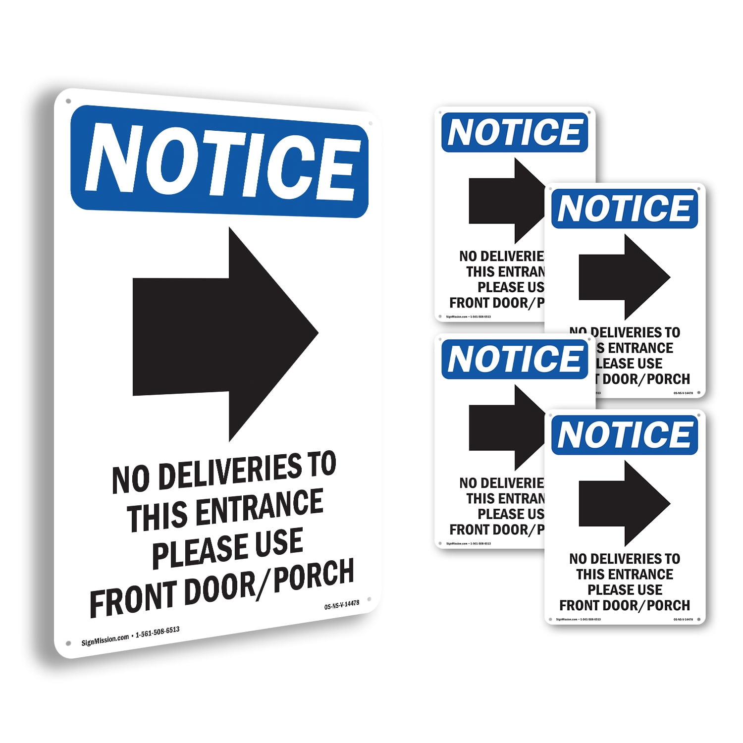 No Deliveries To This OSHA Notice Rigid Plastic Sign 18 Inch x 12 Inch ...