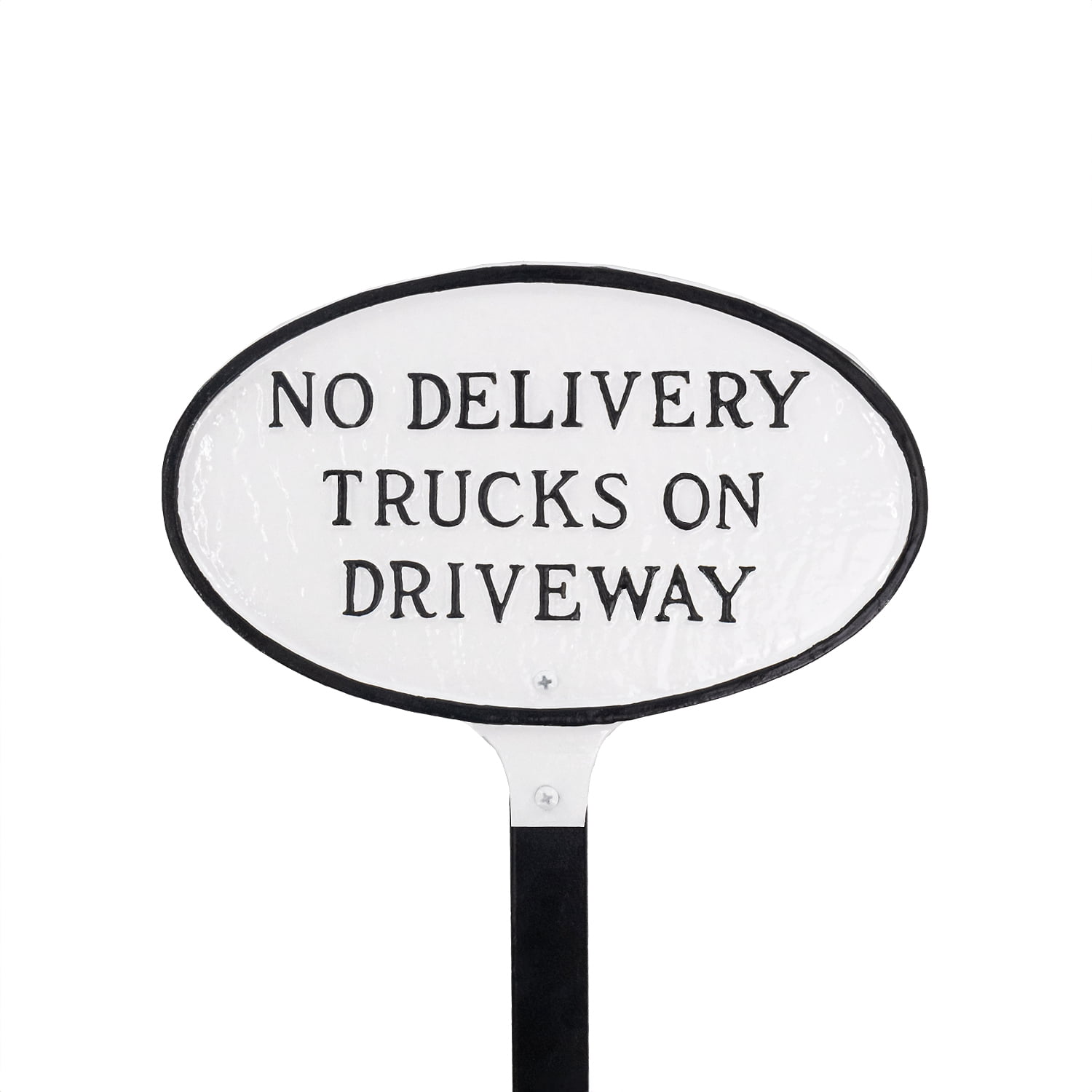 No Delivery Trucks on Driveway Standard Oval Statement Plaque with Lawn ...
