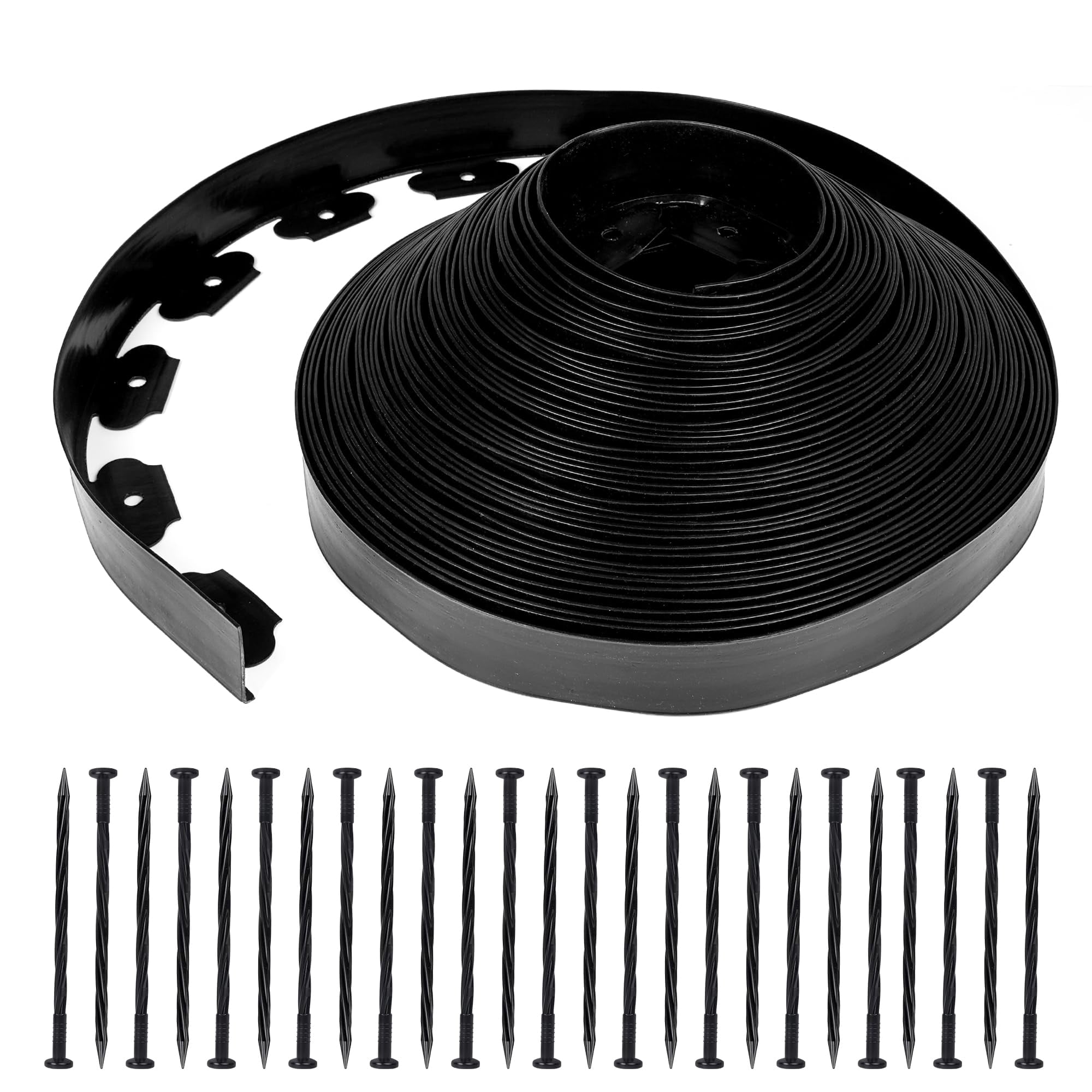 No-Dig 40 FT Landscape Edging Border with 50 Anchoring Spikes, 2 in ...