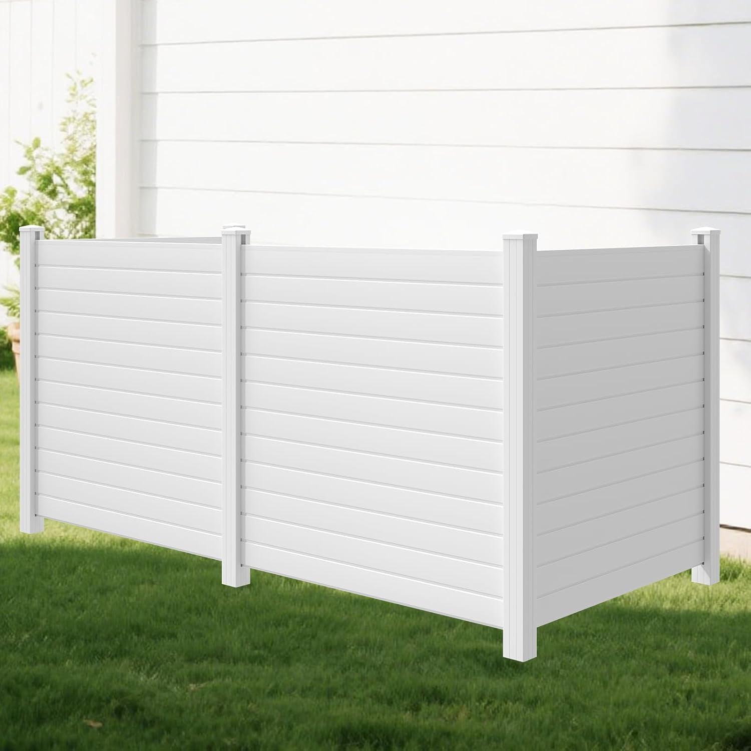 No Dig Air Conditioner Fence PVC Privacy Screen Trash Can Fence ...