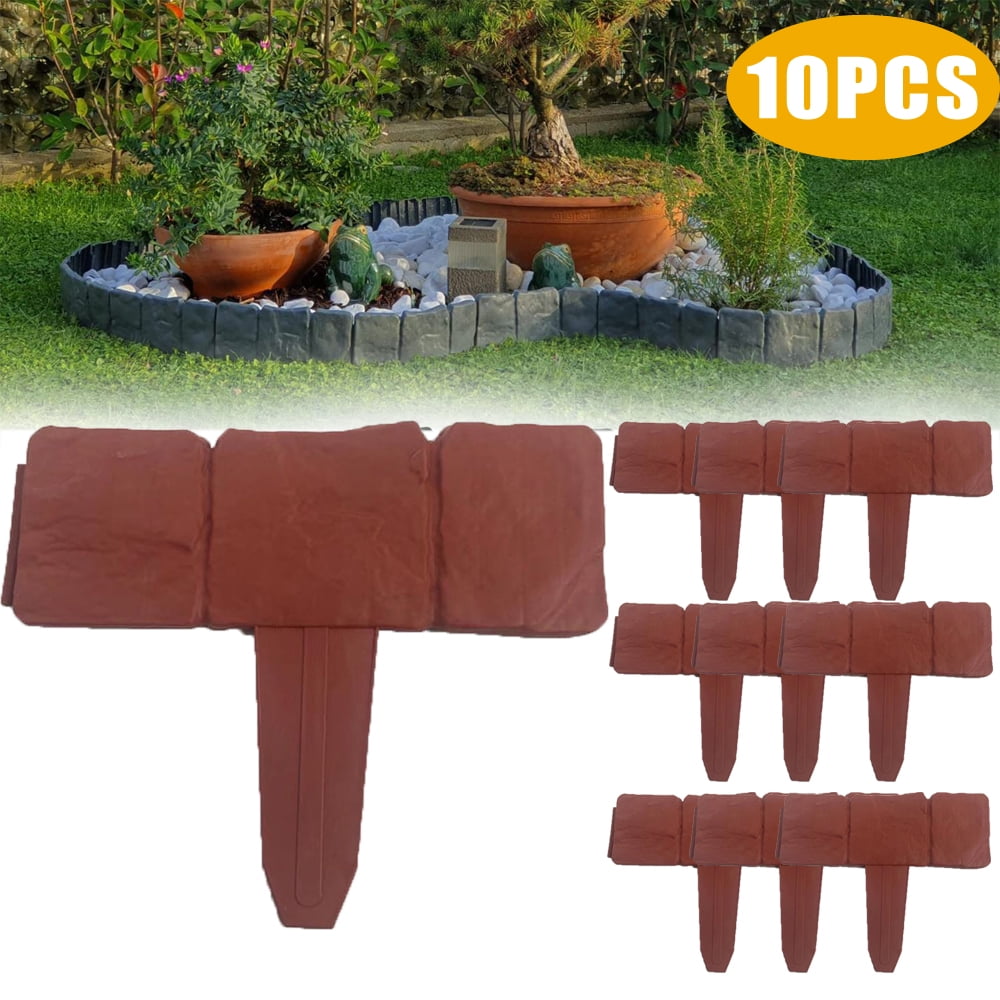 No-Dig Stone-Look Decorative Landscape Edging for Outdoor Lawn & Garden ...