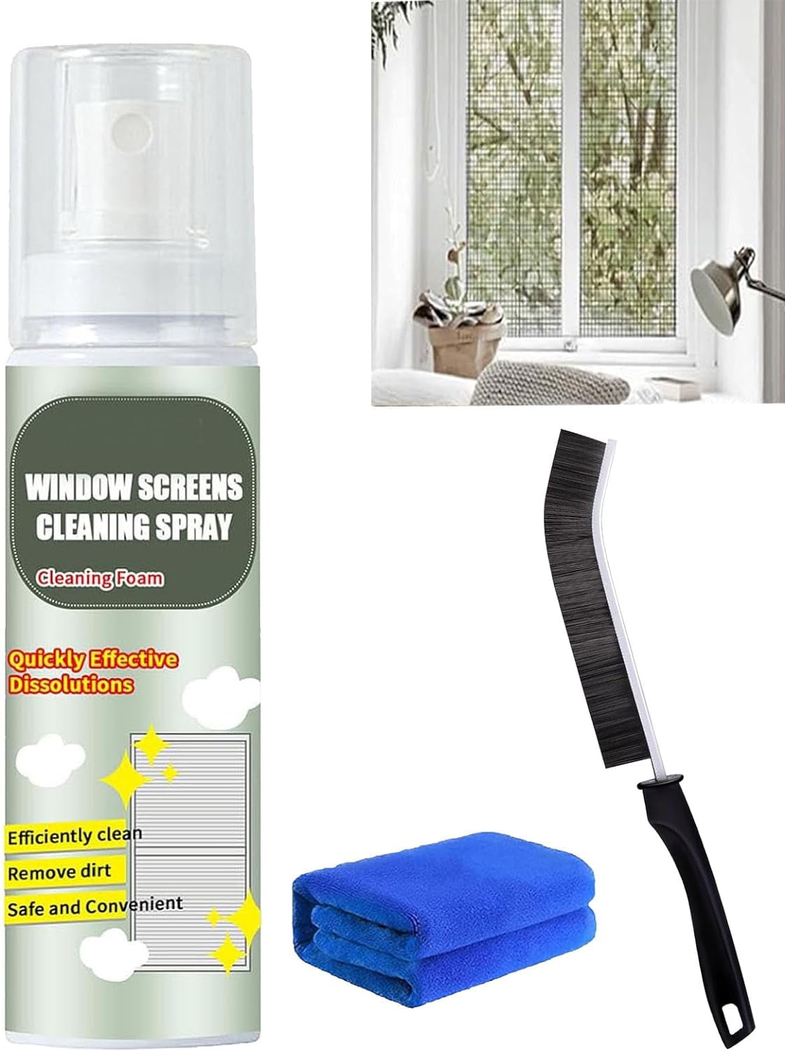 No-Disassembly Window Screen Foam Cleaner, Window Cleaning Spray, Door ...