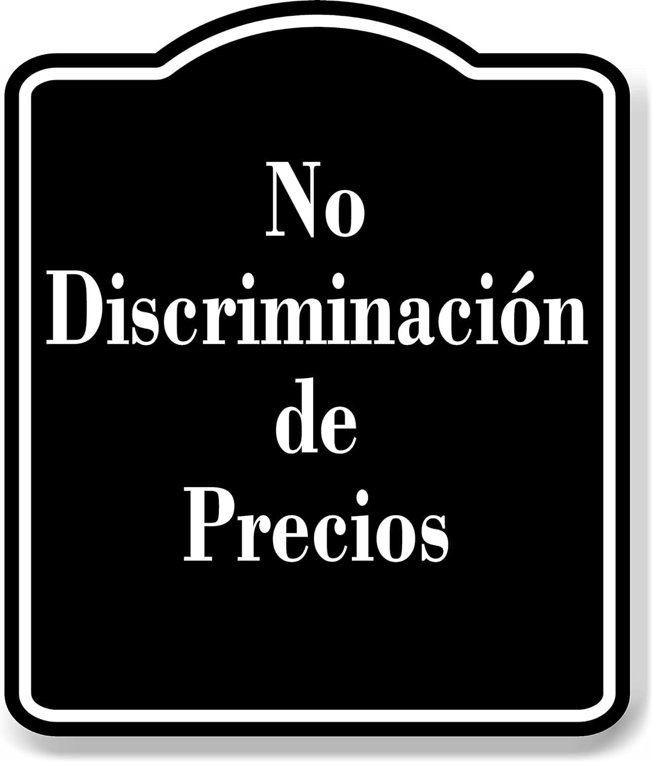 No Discriminaci n de Precios Spanish firmar BLACK Aluminum Composite ...