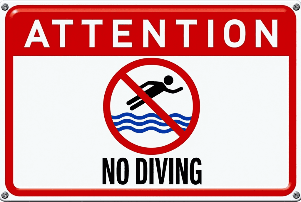 No Diving Pool Sign,8 x 12 Inches Rust Free Aluminum,UV Protected ...