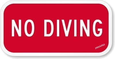 No Diving Security Notice Warning Metal Tin Signs Yard Sign Office Sign ...