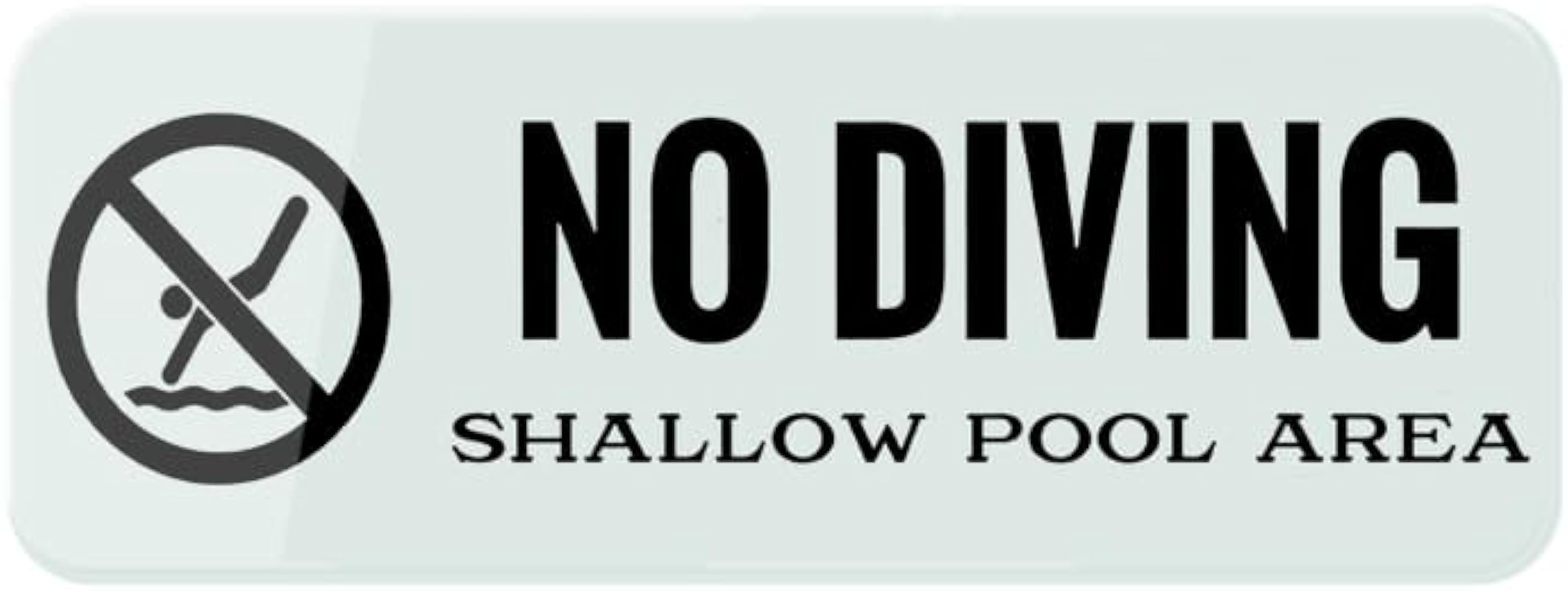 No Diving Shallow Pool Area Sign Swimming Pool Sign Door Sign For ...