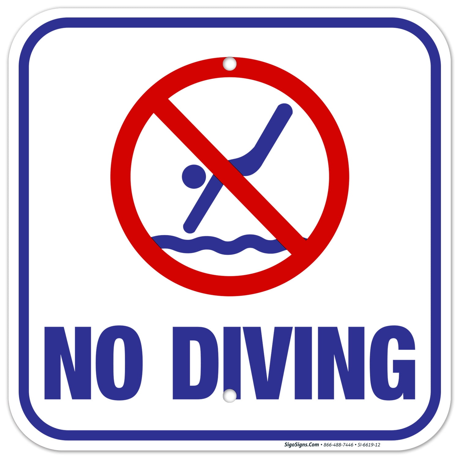 No Diving Sign, Pool Sign, (SI-6619) - Walmart.com