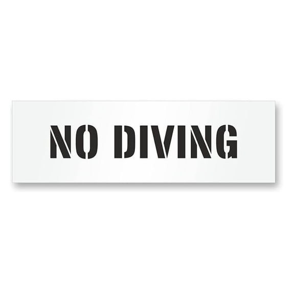 “No Diving” Stencil for Pools, 4 inch Tall Letters, Reusable, 63 mil ...