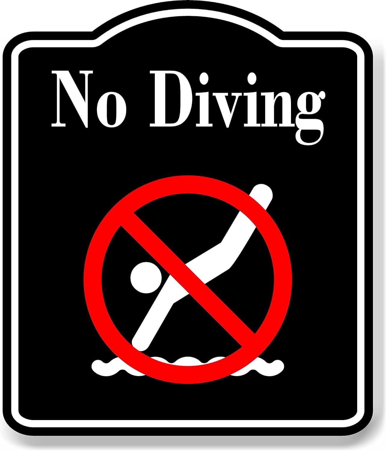 No Diving Symbol BLACK Aluminum Composite Sign, 20"24" - Walmart.com