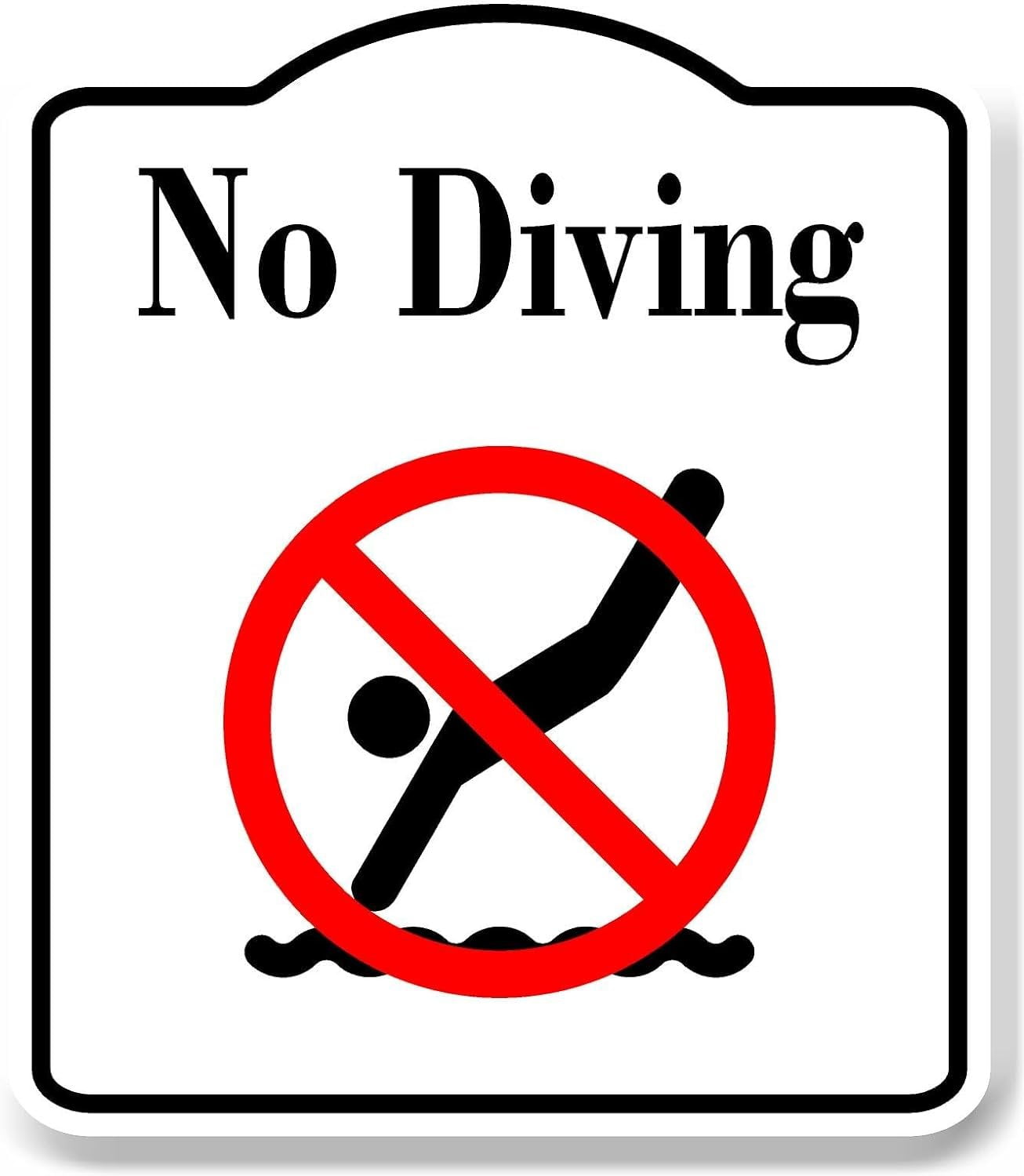 No Diving Symbol WB Aluminum Composite Sign 8.5''x10'' - Walmart.com