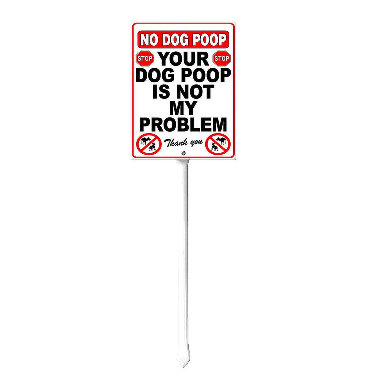 No Dog Poop Sign With Metal Stake, 8" x 23.6" Aluminum Yard Sign for ...