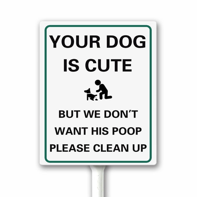 No Dog Poop Signs for Lawn Clean up after Your Dog Signs Funny Metal ...