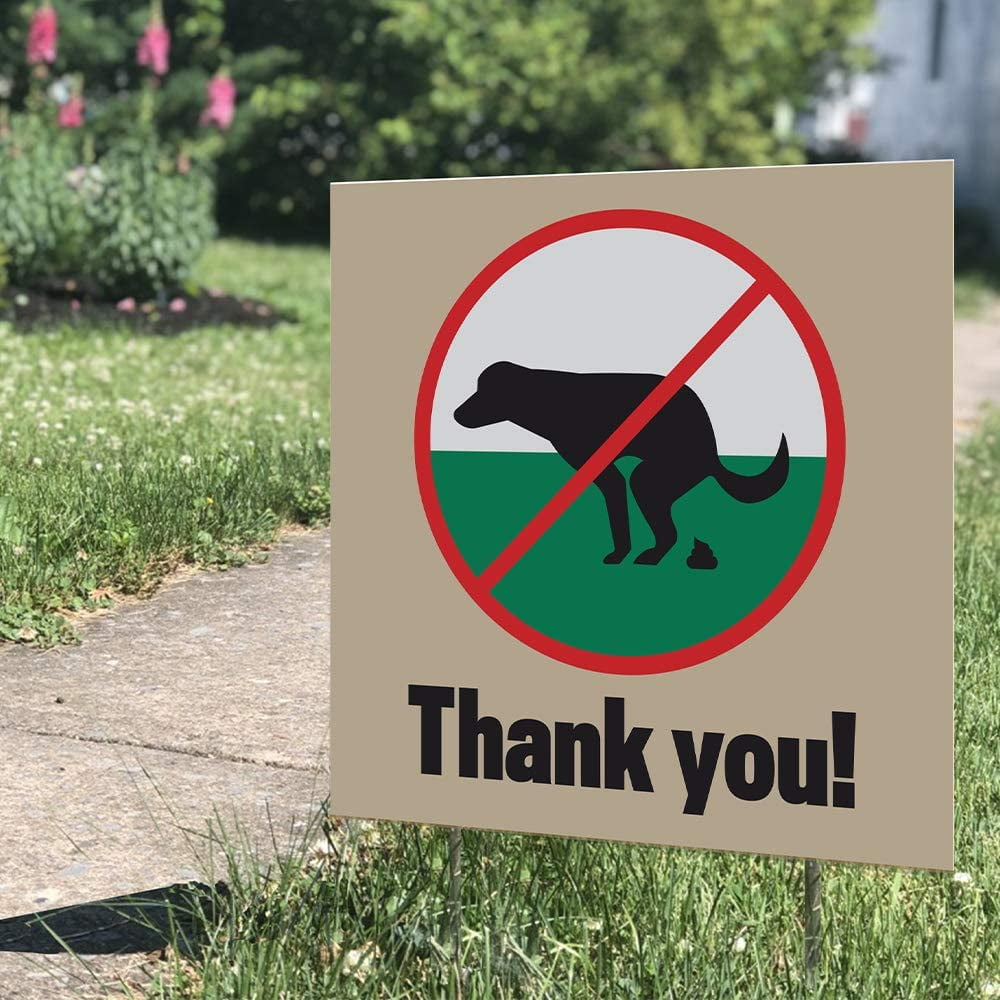 No Dog Poop Yard Sign, 8in x 8in Double-Sided Yard Sign with Stake ...