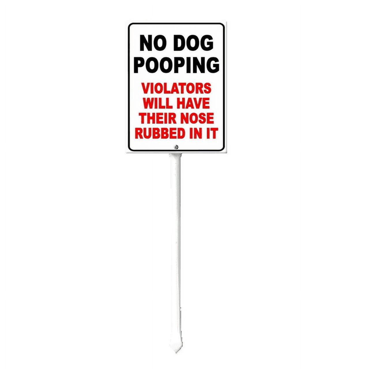 No Dog Pooping Sign With Metal Stake, 8" x 23.6" Aluminum Yard Sign for ...
