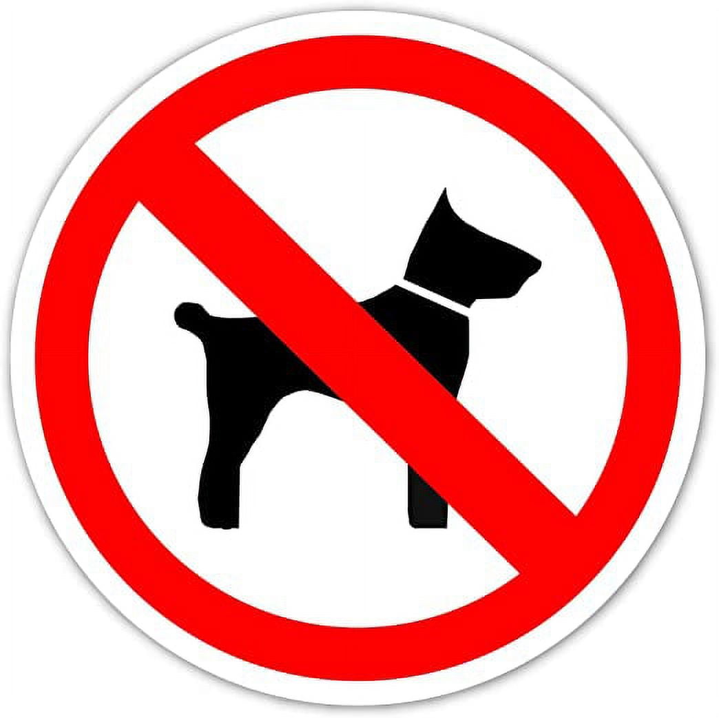 No Dog Warning Sign Dog Free Zone Vinyl Decal Bumper Sticker 5” X 5 ...