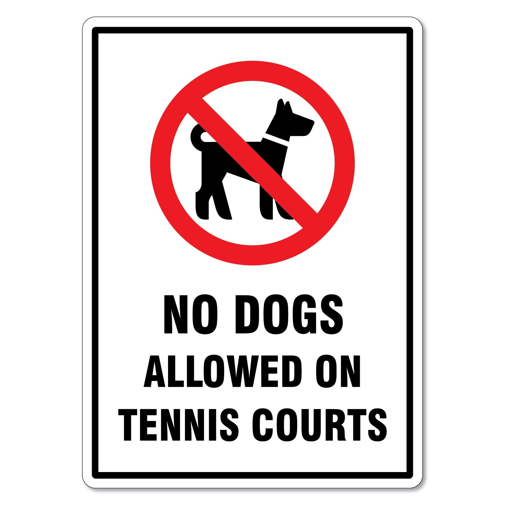 No Dogs Allowed On Tennis Courts Animal Signs Metal Tin Sign Caution ...