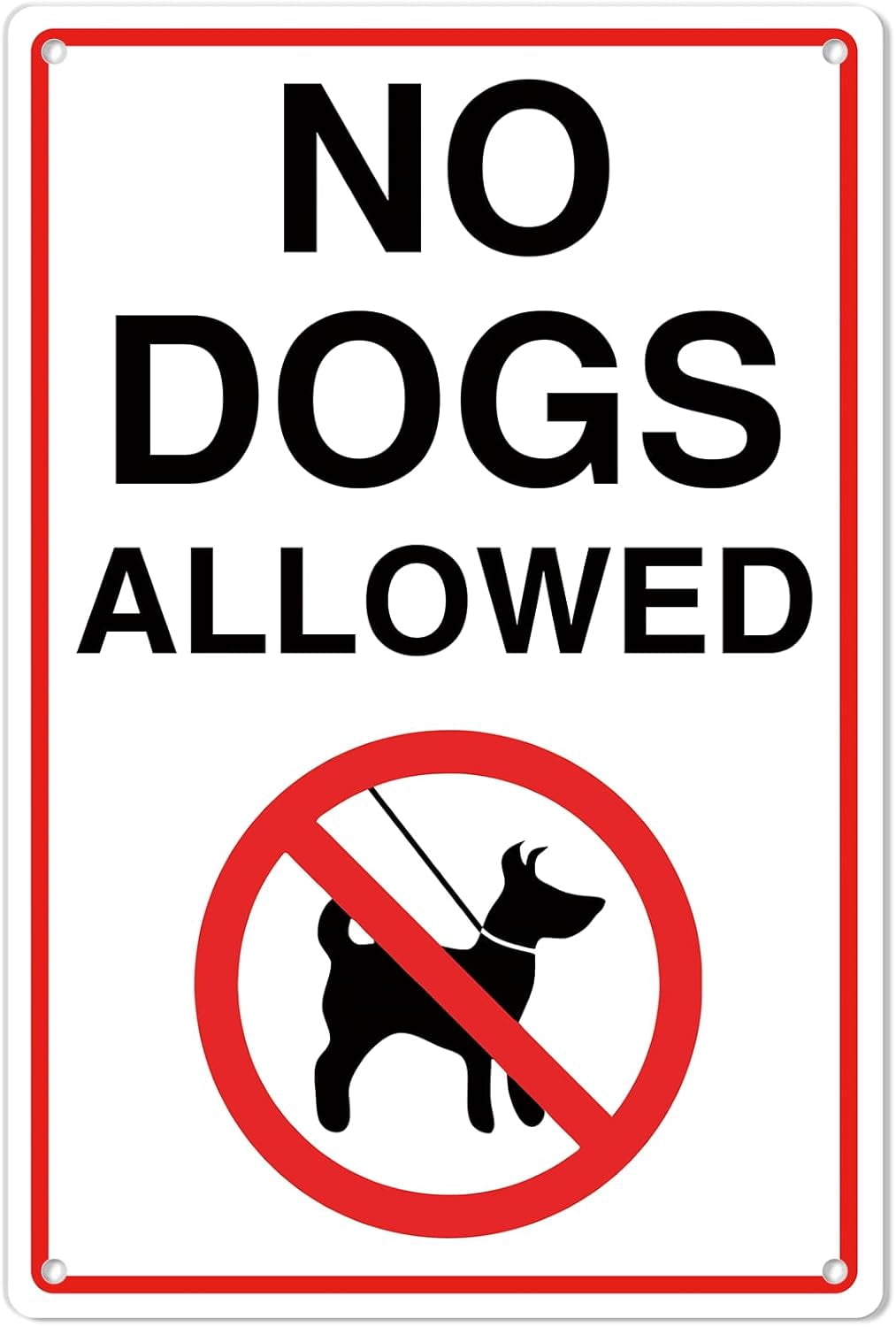 No Dogs Allowed Sign, 8x12 Aluminum Please Keep Off Grass, Do Not ...
