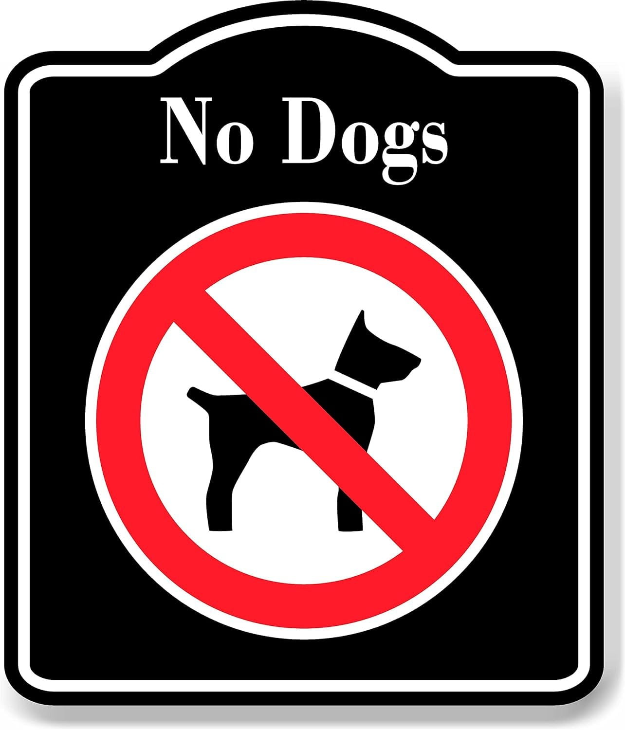 No Dogs Symbol Prohibition BLACK Aluminum Composite Sign, 20"x24 ...