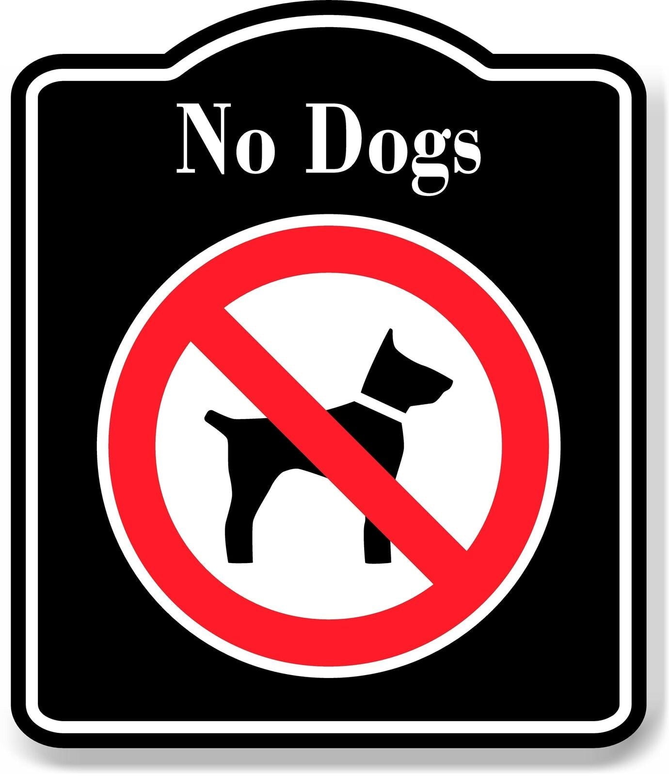 No Dogs Symbol Prohibition BLACK Aluminum Composite Sign - Walmart.com
