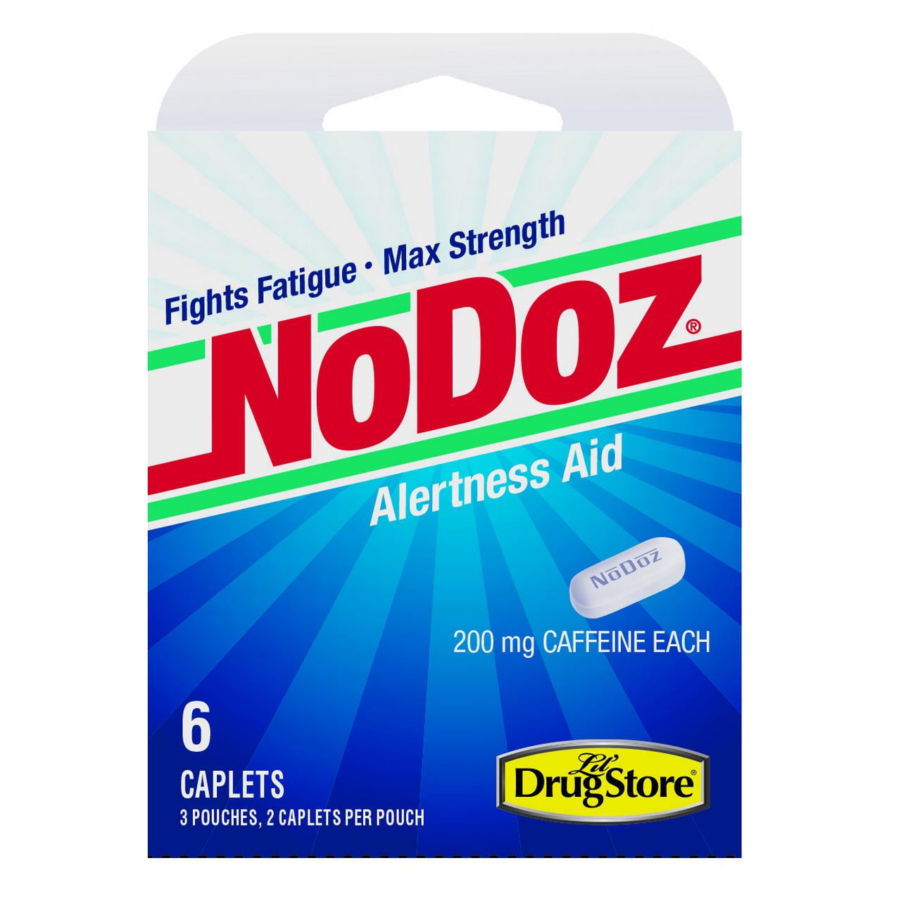 No Doz Alertness Aid Tablets, Caffeine Supplement, 6 Pills (Pack of 1 ...
