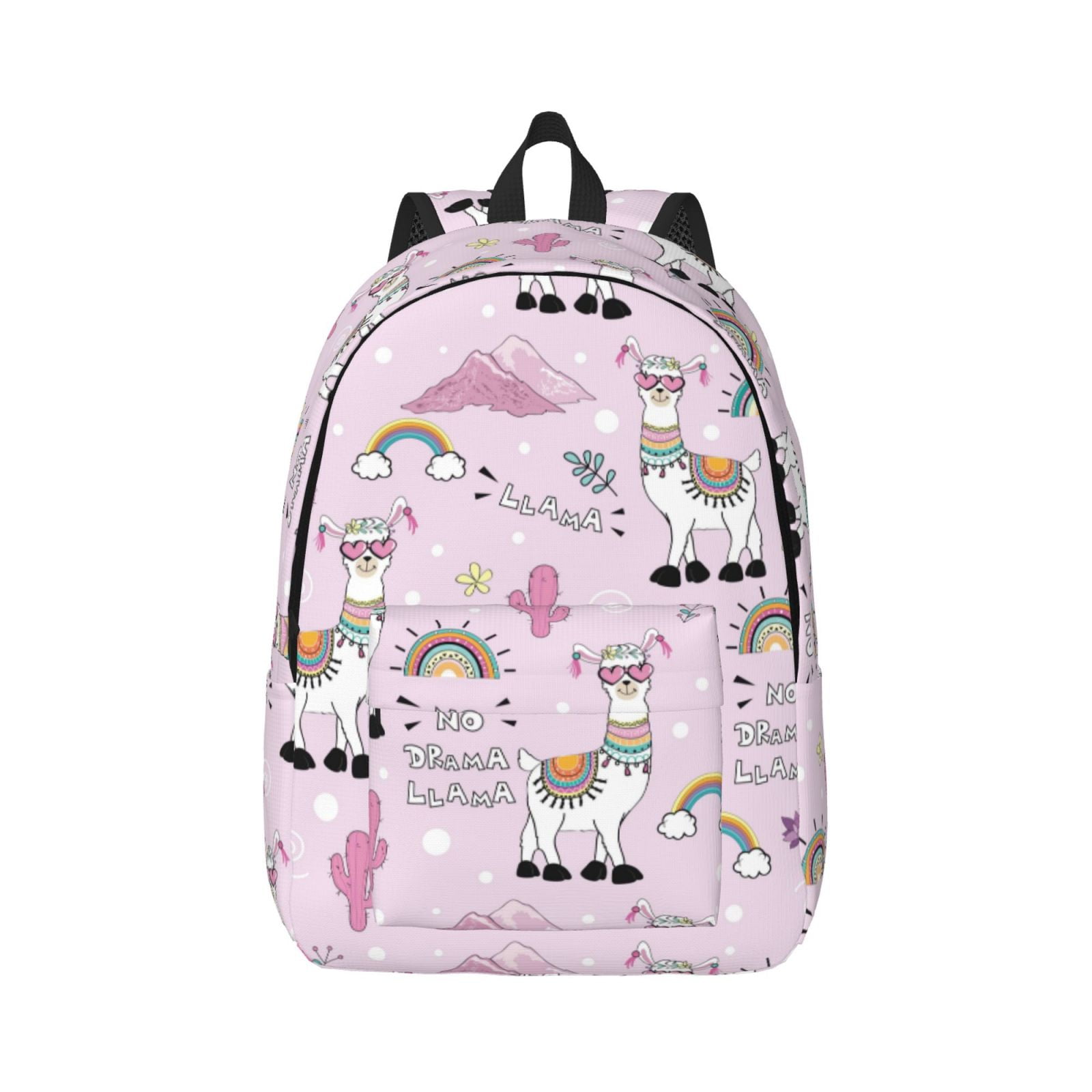 No Drama Llama Canvas Backpack for School, College Bookbag School ...