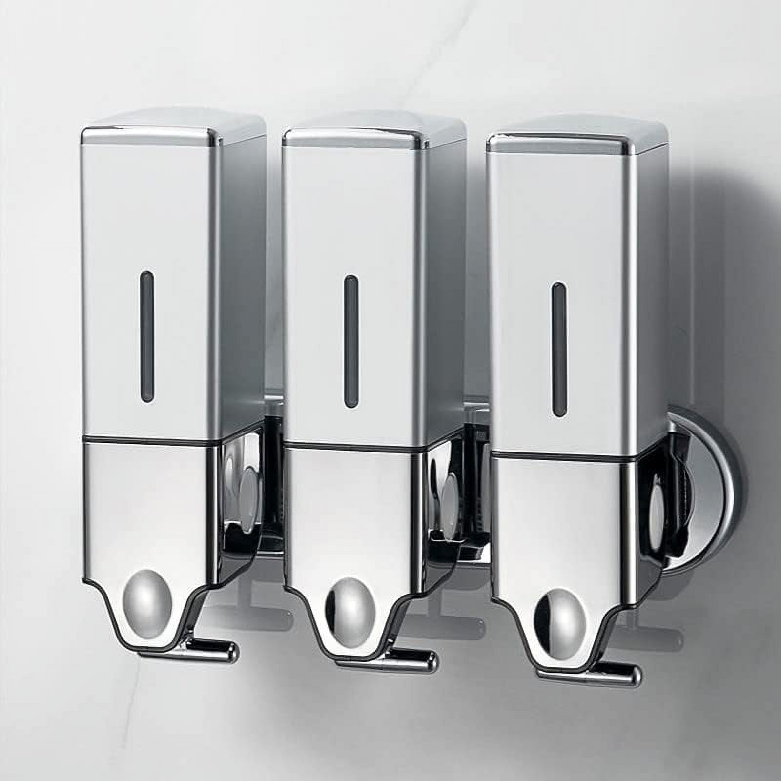 No-Drill 3 Pack 500ml Wall Mounted Soap Dispenser for Bathroom and ...