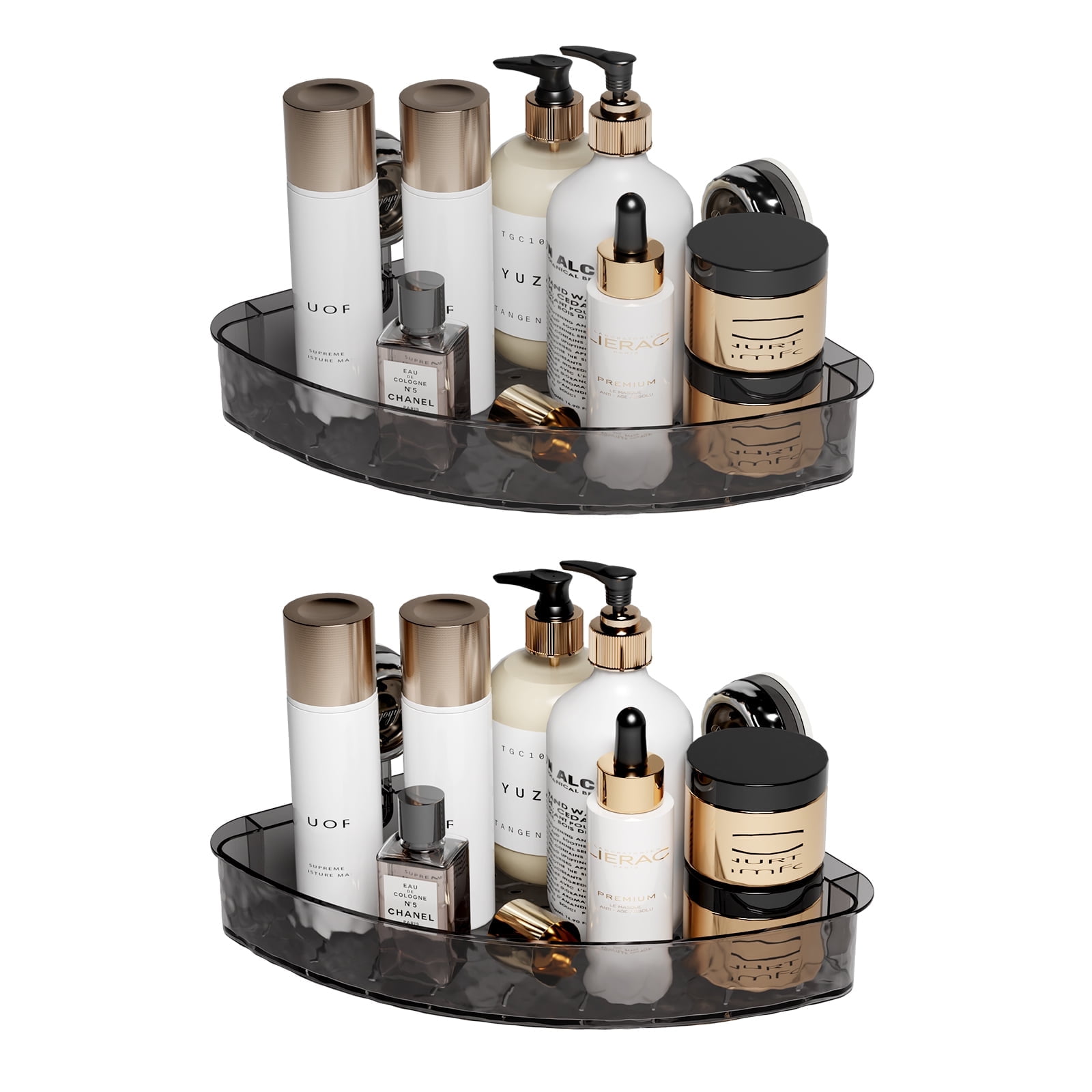 No-Drill Acrylic Clear Corner Shower Caddy , Multifunctional Triangle ...