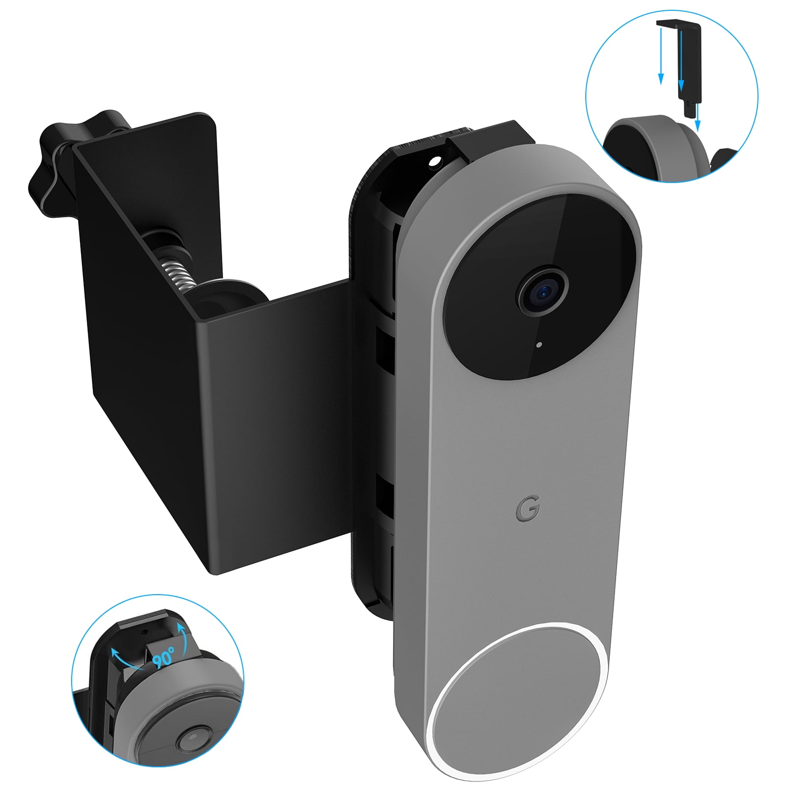 No Drill Anti-Theft Doorbell Mount for Google Nest Doorbell (Battery ...