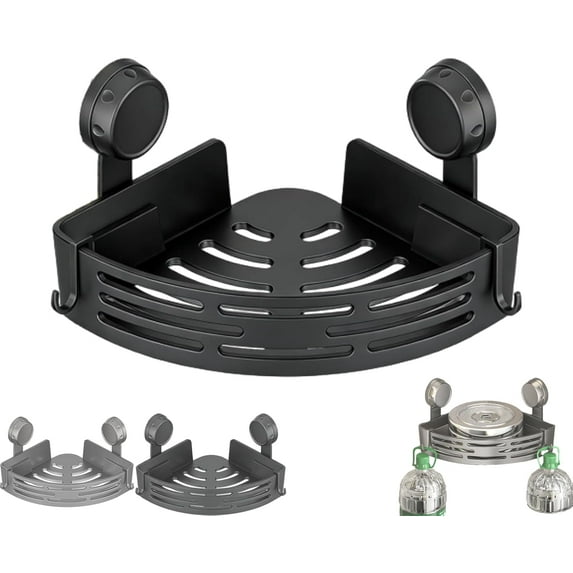 No-Drill Bathroom Corner Shelf, 2026 New Suction Cup Corner Shower ...