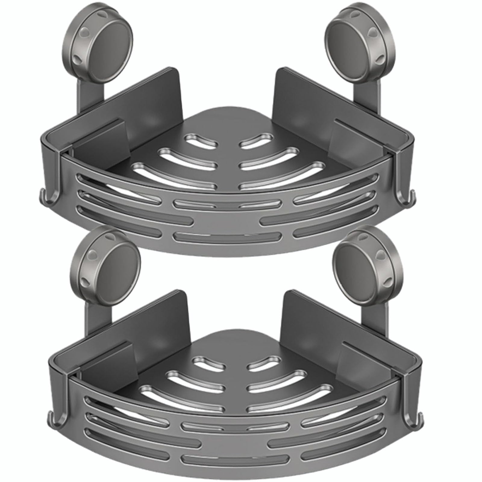 No-Drill Bathroom Corner Shelf, 3 Tier Suction Cup Corner Shower Shelf ...