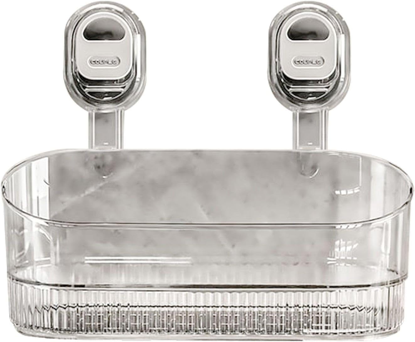 No-Drill Bathroom Storage Box - Corrugated Suction Cup Rack ...