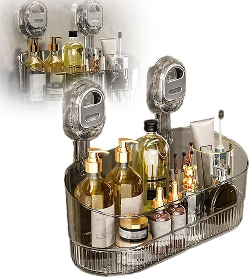 No-Drill Bathroom Suction Storage Box, 2025 Upgrade Large Capacity ...