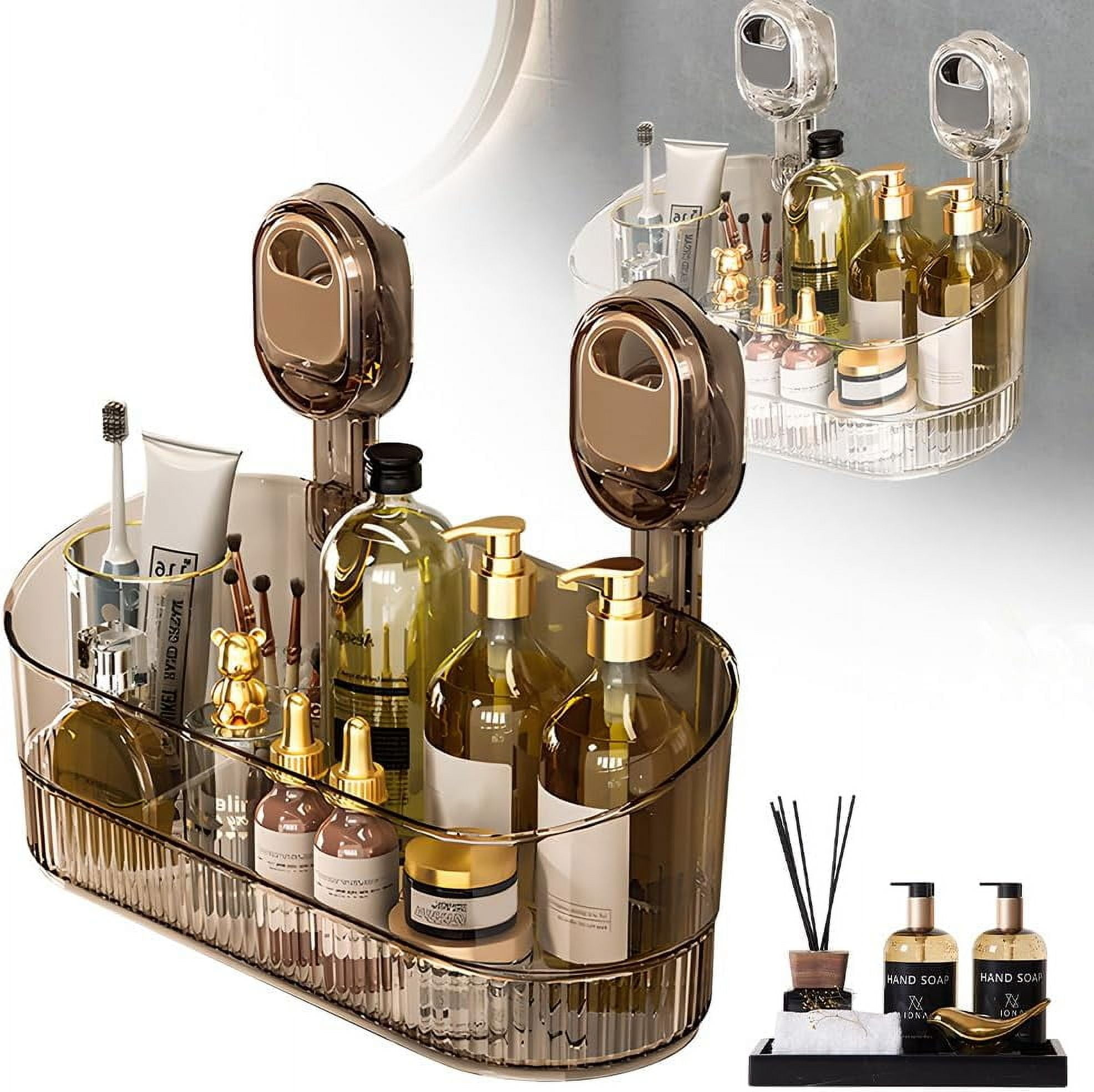 No-Drill Bathroom Suction Storage Box, 2026 New Corrugated Suction Cup ...