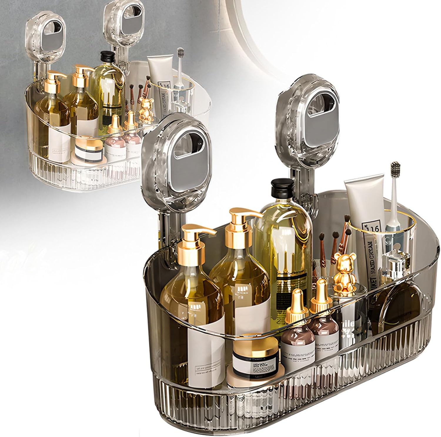 No-Drill Bathroom Suction Storage Box, 2026 New Heavy Duty Shower Caddy ...