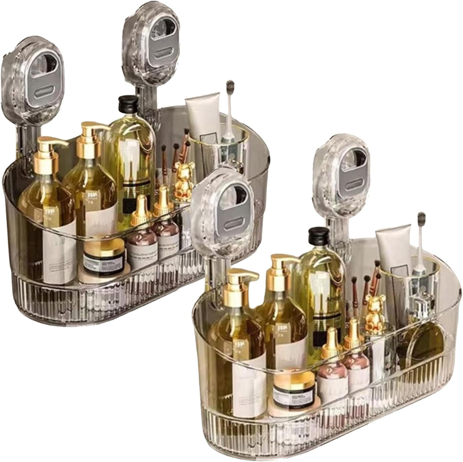 No-Drill Bathroom Suction Storage Box,Corrugated Suction Cup Storage ...